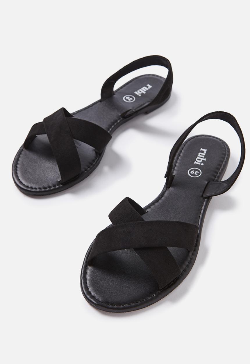 Everyday banting crossover sandal - black micro