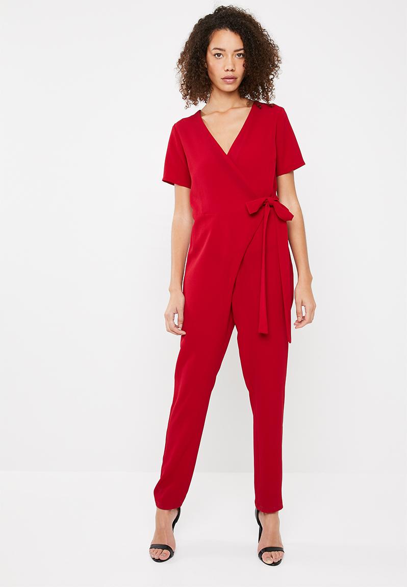 Formal wrap playsuit - Red Superbalist Jumpsuits & Playsuits ...