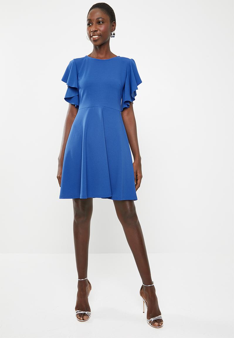 Sleeve detail fit and flare dress - blue c(inch) Formal | Superbalist.com