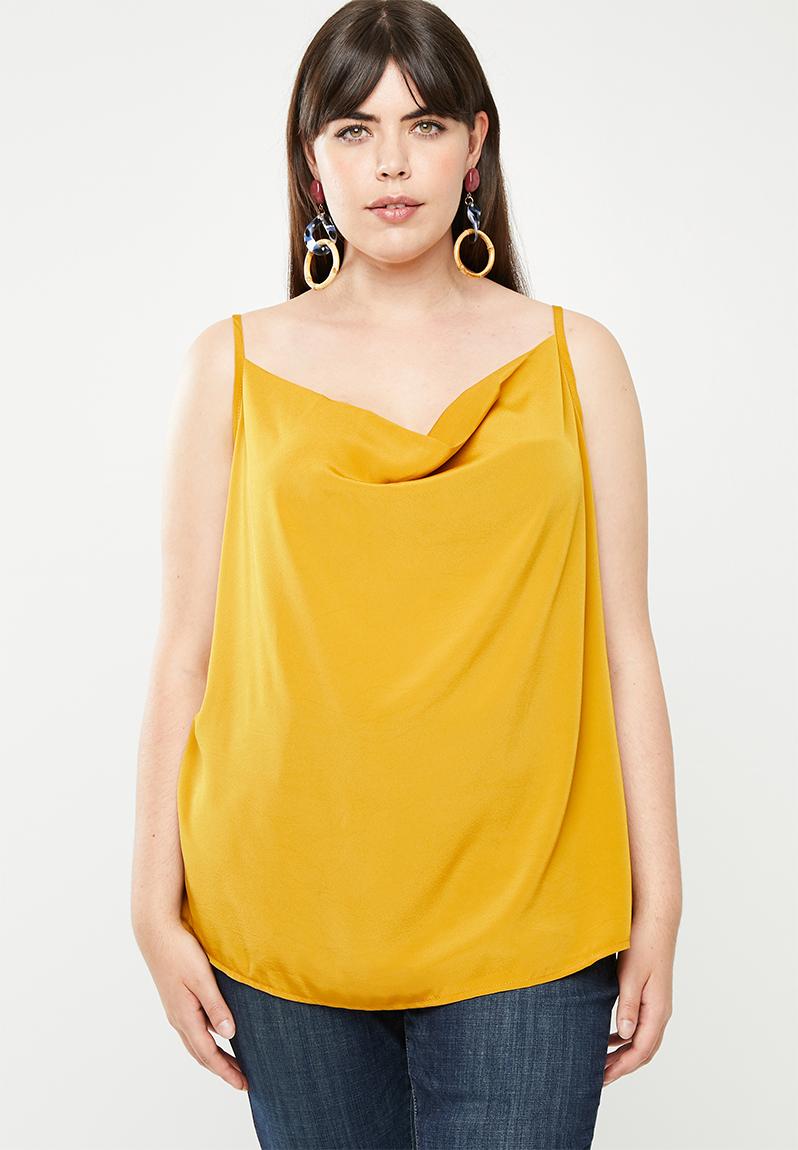 Semi cowl cami - plus size - mustard STYLE REPUBLIC PLUS Tops ...