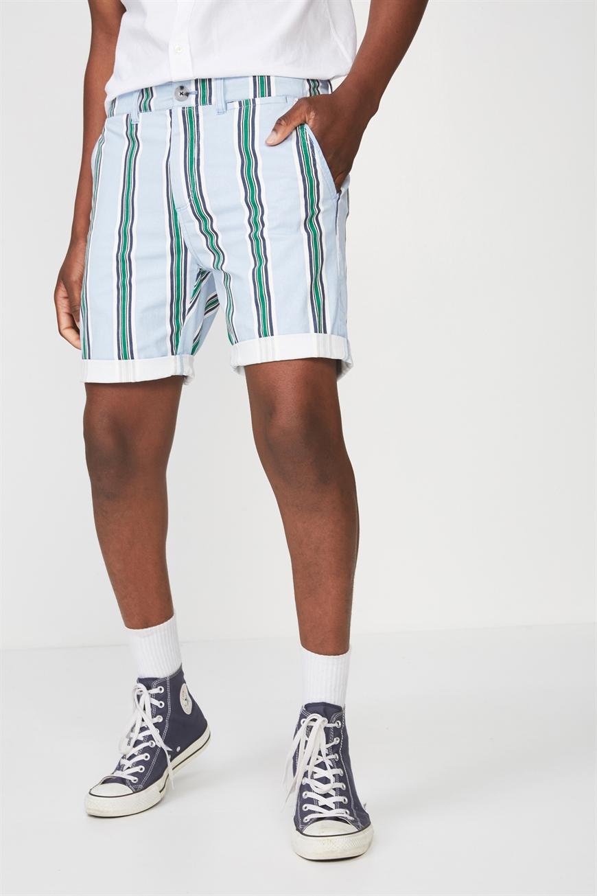 Washed chino short - blue/green/navy stripe Cotton On Shorts ...