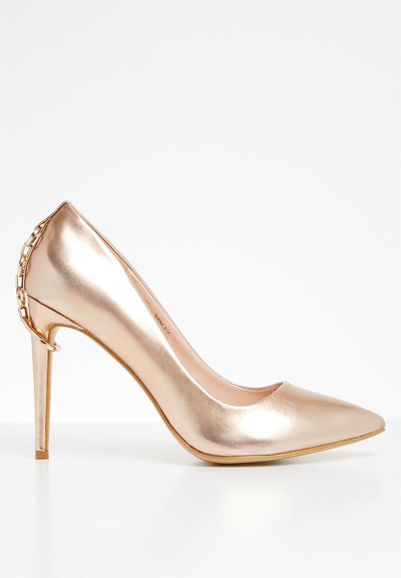 Terina courts with chain detail - rose gold