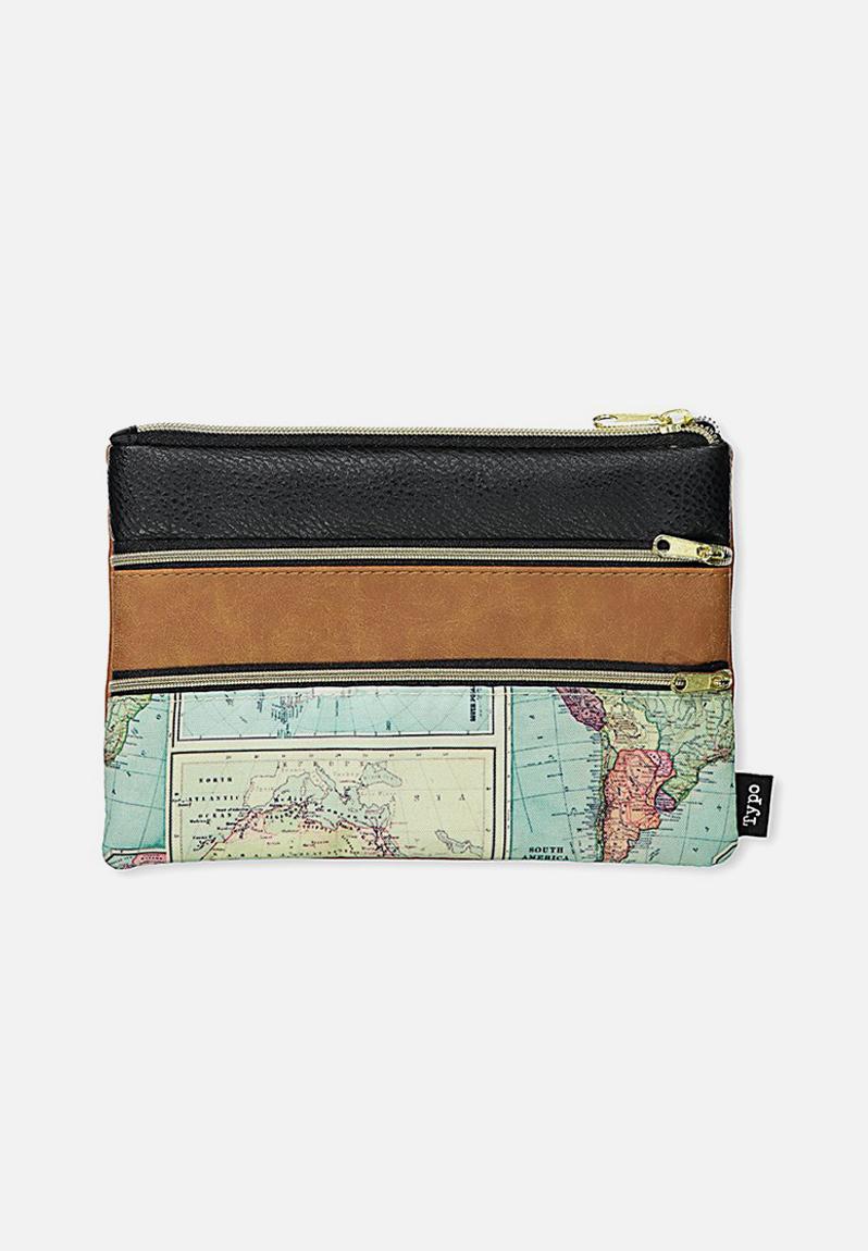 Double archer pencil case - map tan black Typo Stationery | Superbalist.com