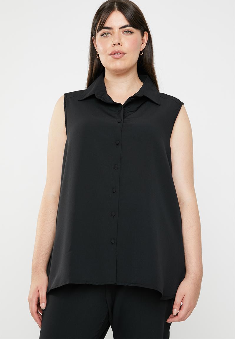 Front button shirt - black