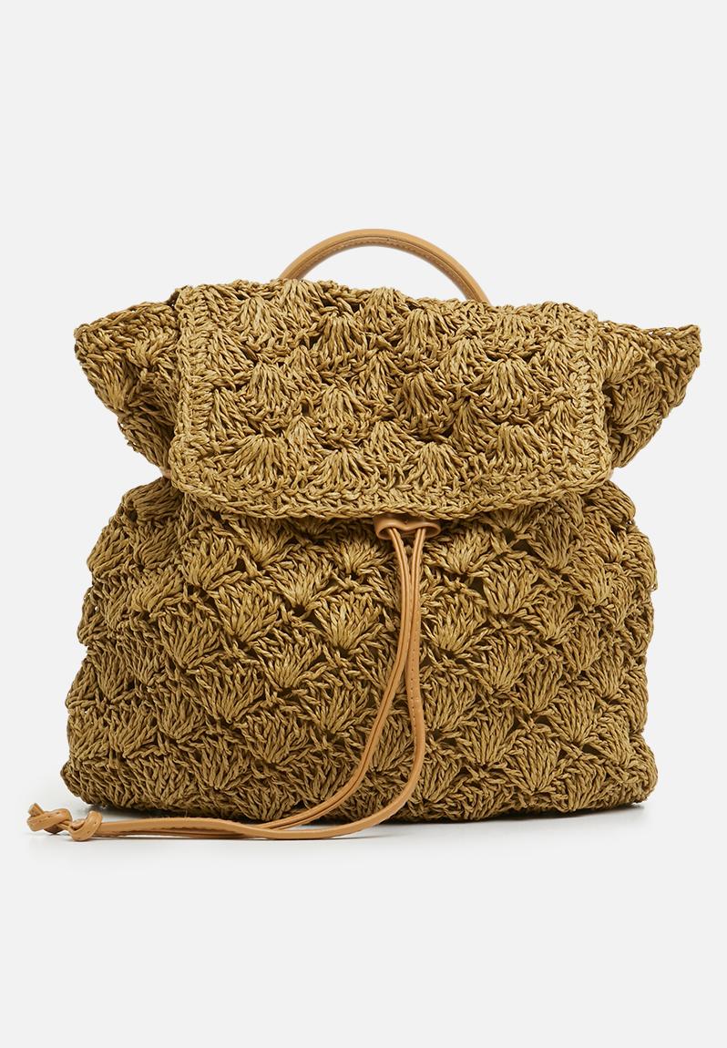 Woven backpack - brown