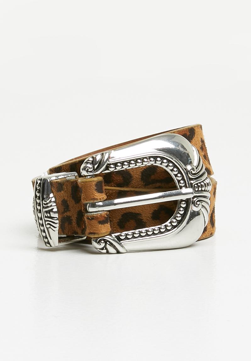 Ziggy leopard belt - brown silver & black Supré Belts | Superbalist.com
