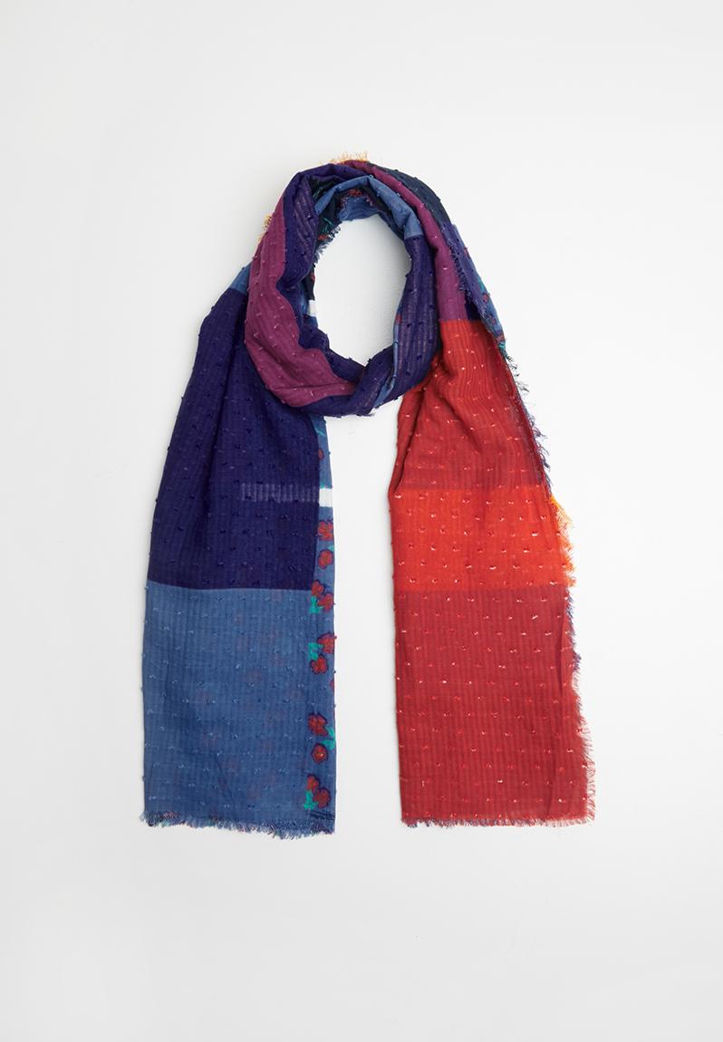 Floral print scarf - purple/blue & red MANGO Scarves | Superbalist.com