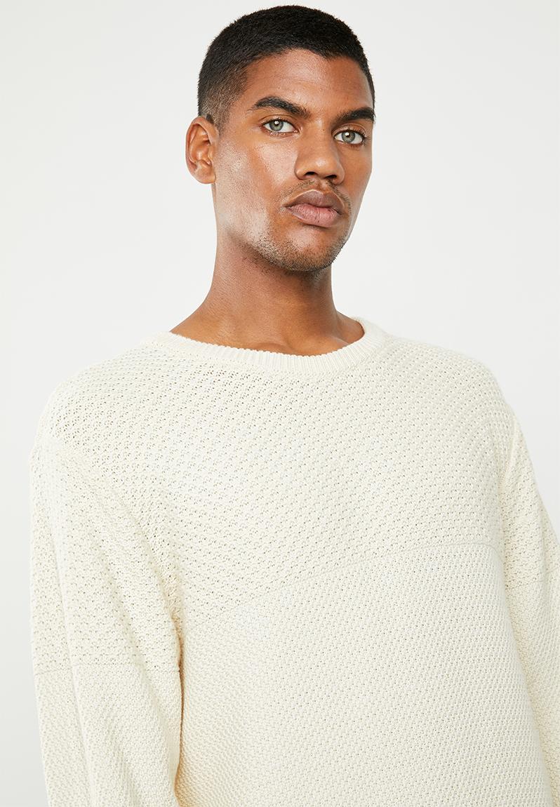 Relaxed fit textured knit - cream Superbalist Knitwear | Superbalist.com