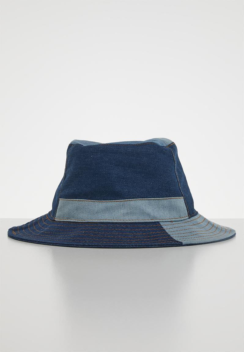 Patched bucket hat - blue Superbalist Headwear | Superbalist.com