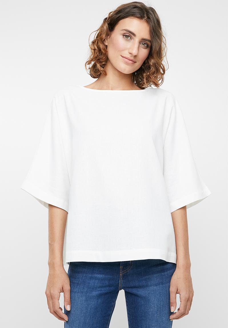Boxy linen top - white edit Blouses | Superbalist.com