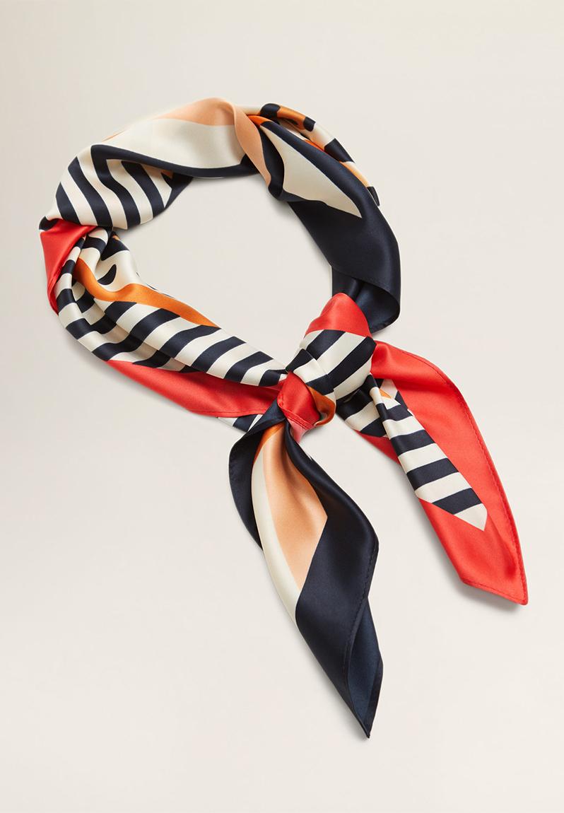 Printed satin scarf - natural white MANGO Scarves | Superbalist.com