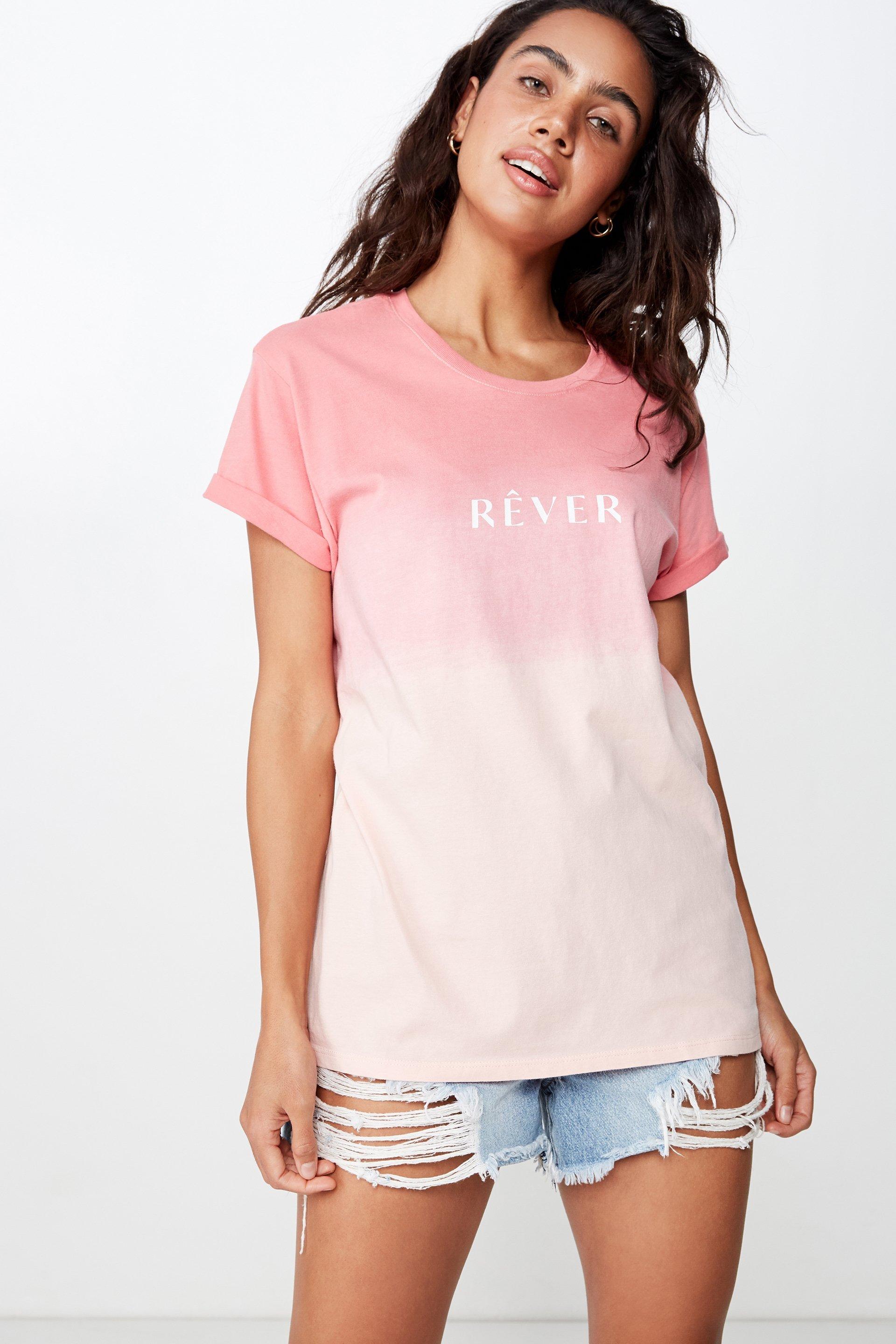 Classic Slogan T Shirt Rever White Tea Rose Cotton On T Shirts Vests