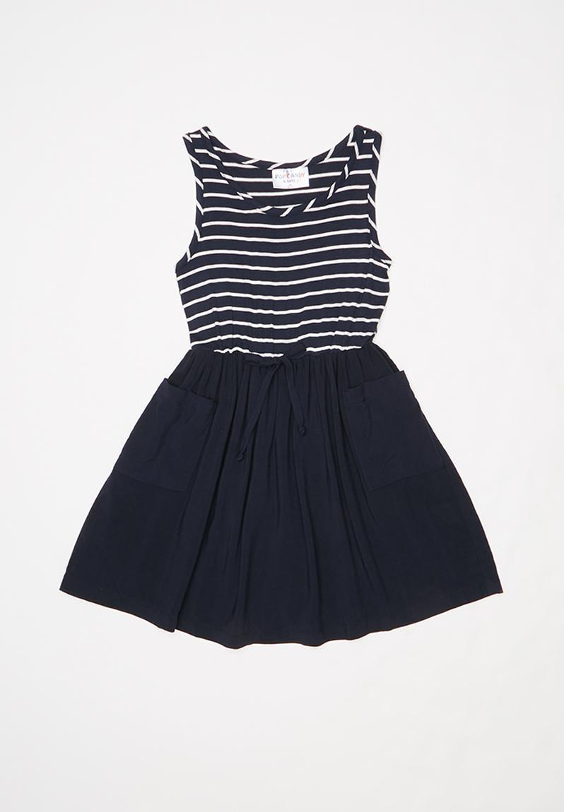 Girls combo fabric dress with pockets - multi Pop Candy Dresses ...