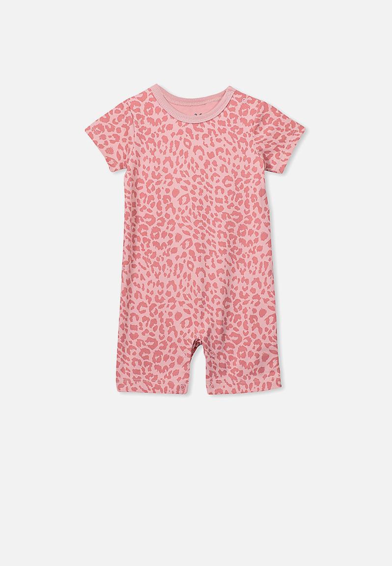The short sleeve romper - pink Cotton On Babygrows & Sleepsuits ...