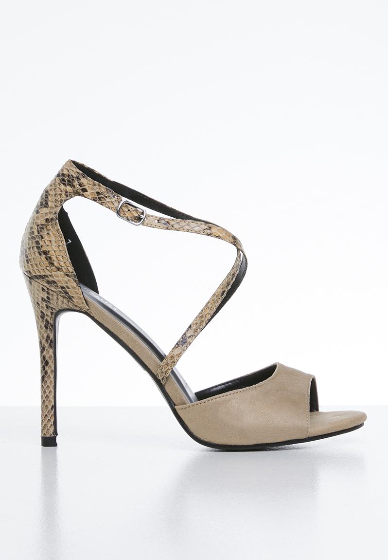 Suri heel - snake/tan