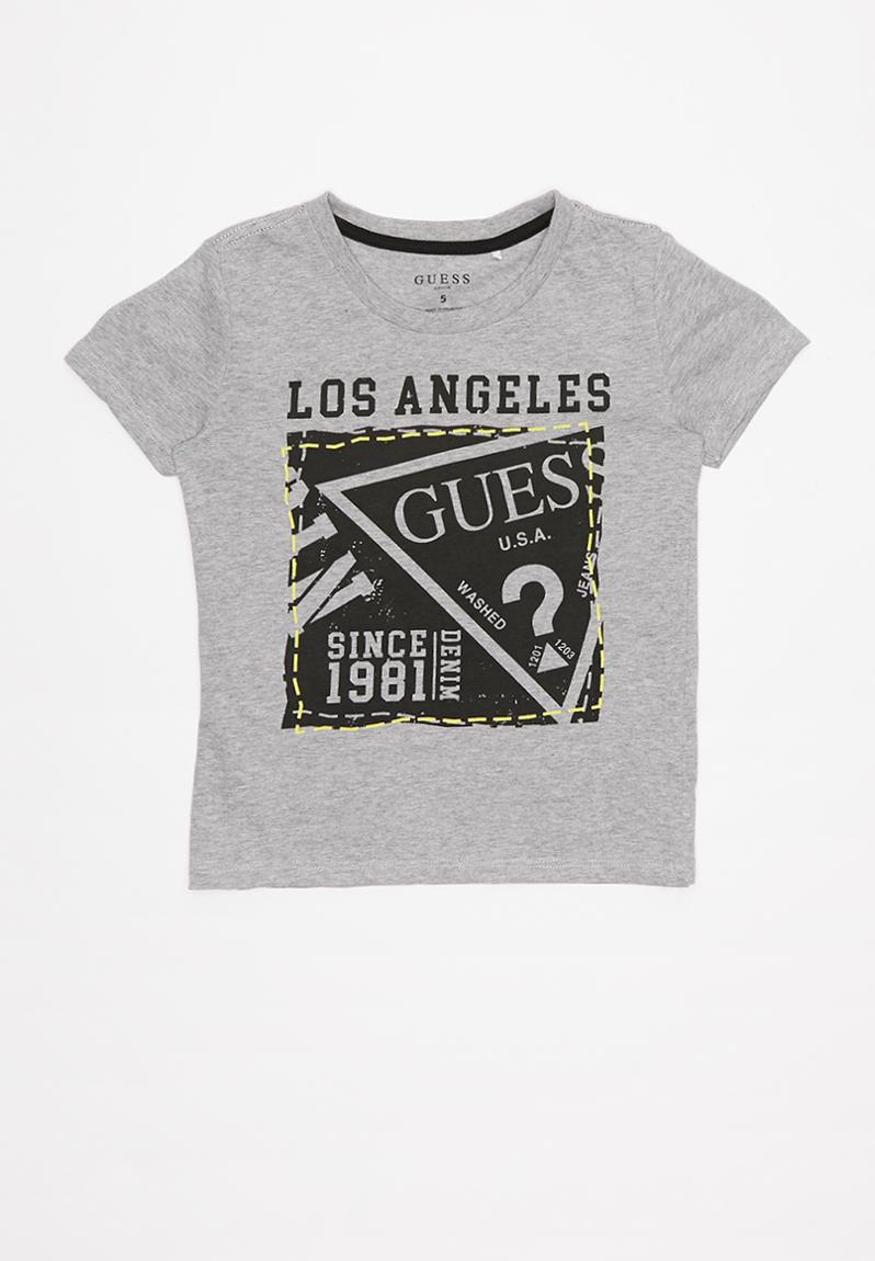 Short sleeve guess stamp tee -grey