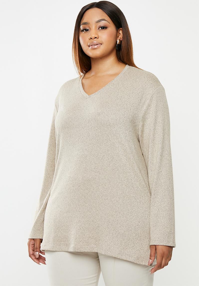 Longer length knit top - oatmeal edit Plus Tops | Superbalist.com