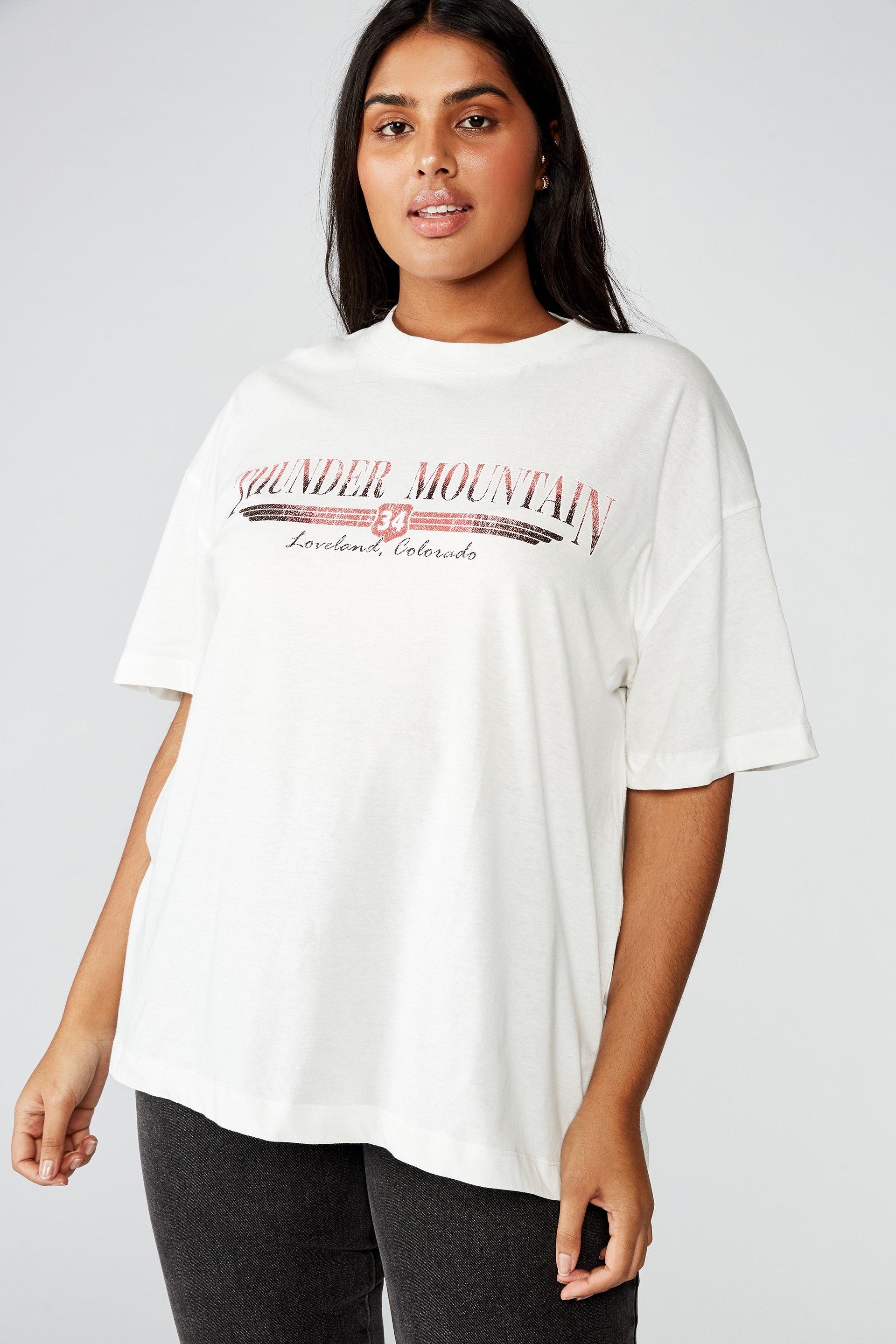 Curve oversized graphic tee thunder mountain - gardenia Cotton On Tops ...