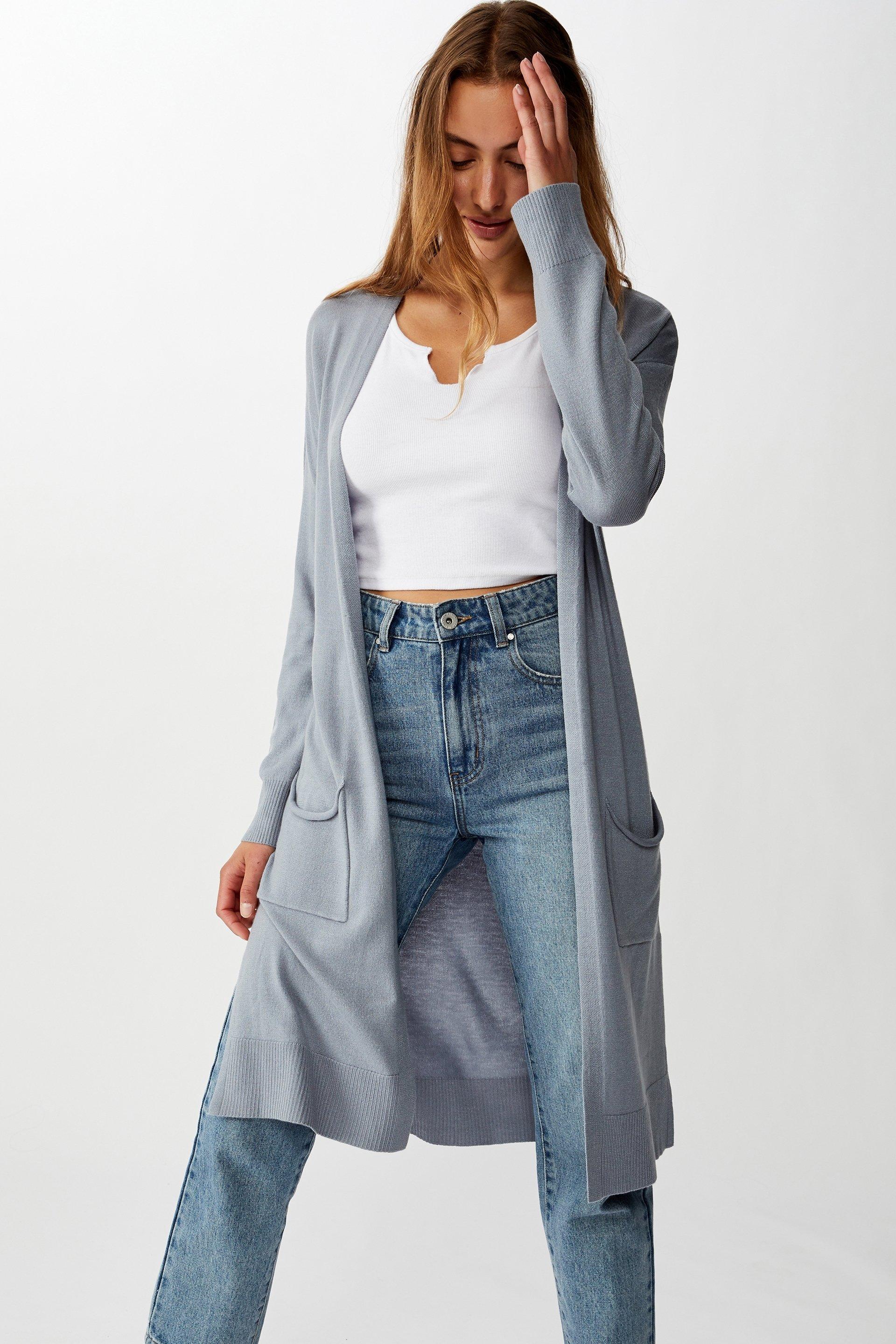 Francie lightweight longline cardi - tradewinds