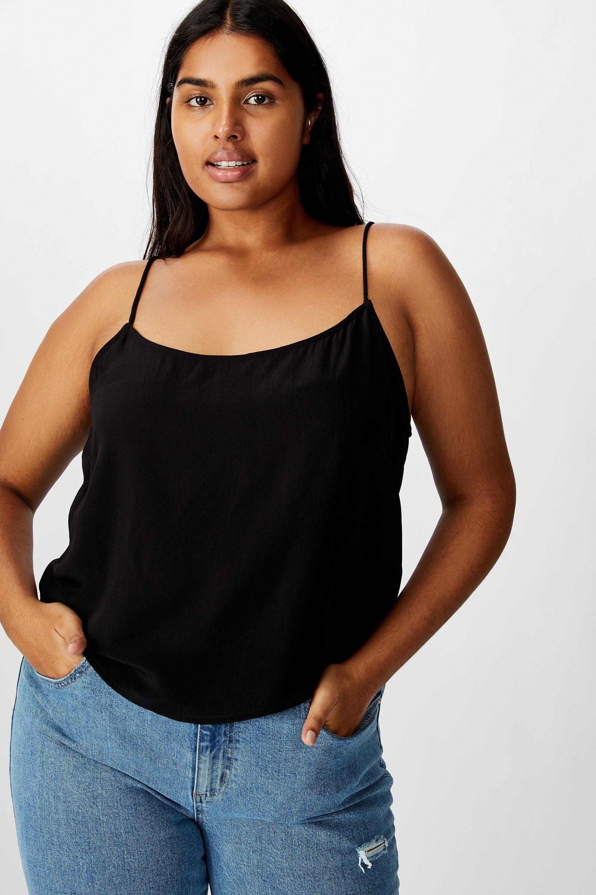 Curve astrid cropped scoop neck cami - black Cotton On Tops ...
