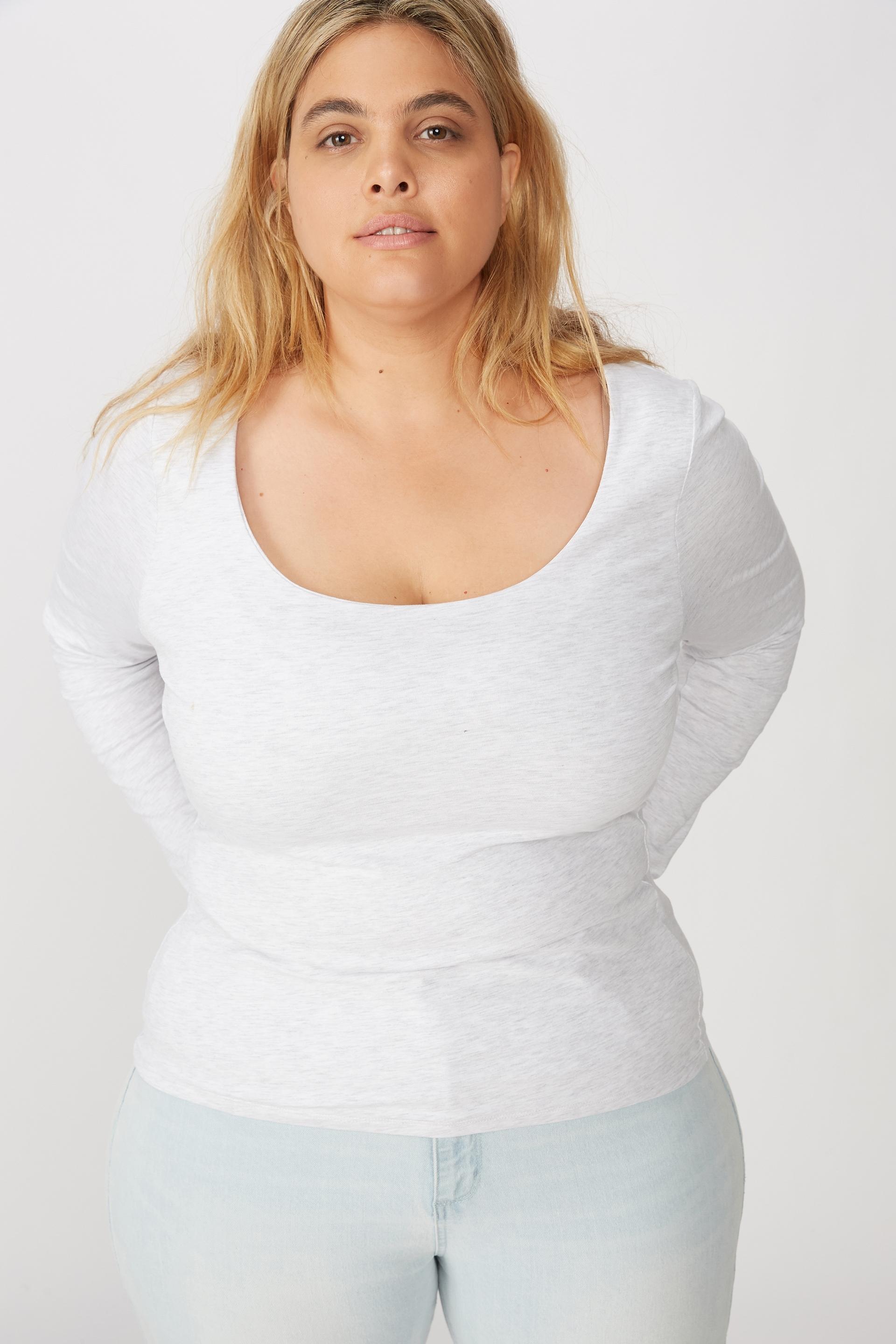 Curve everyday long sleeve scoop top - silver marle Cotton On Tops ...