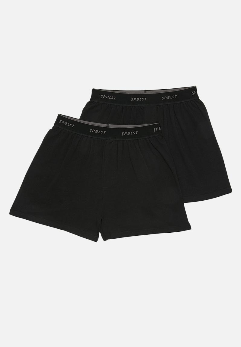 2 Pack knit boxers - black/black.