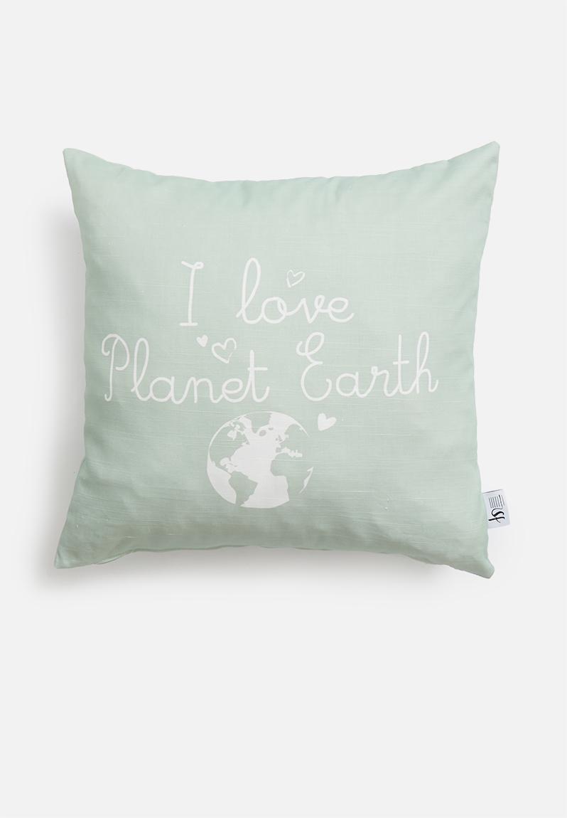 Planet earth cushion cover - sea foam Sixth Floor Decor | Superbalist.com