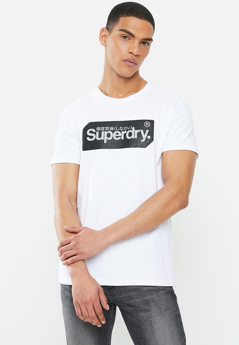Core logo tag tee - white Superdry. T-Shirts & Vests | Superbalist.com