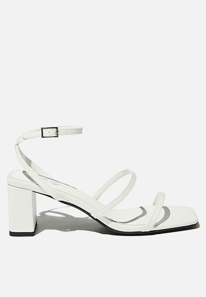 Layla block heel - white pu