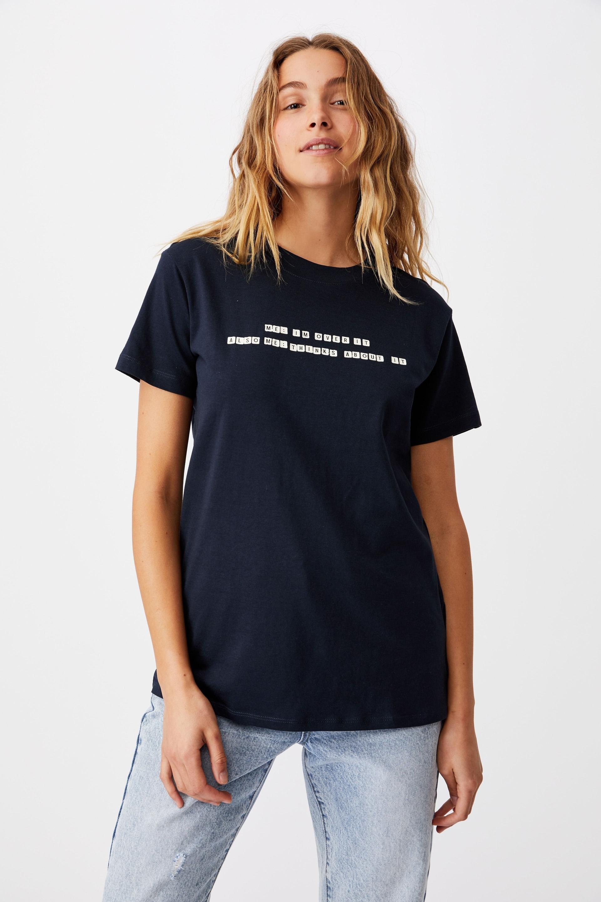 Classic slogan t shirt - over it/moonlight
