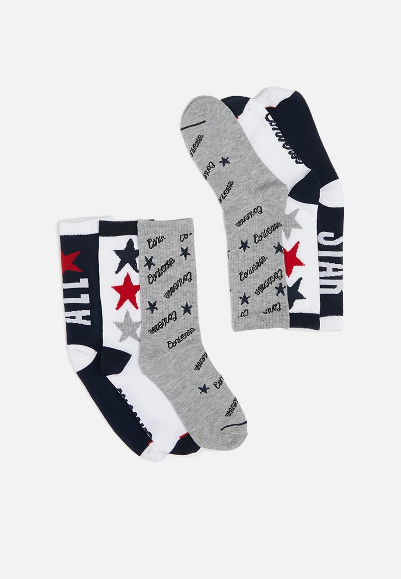 Chn converse script crew 3 pack - dk grey heather Converse Sleepwear ...