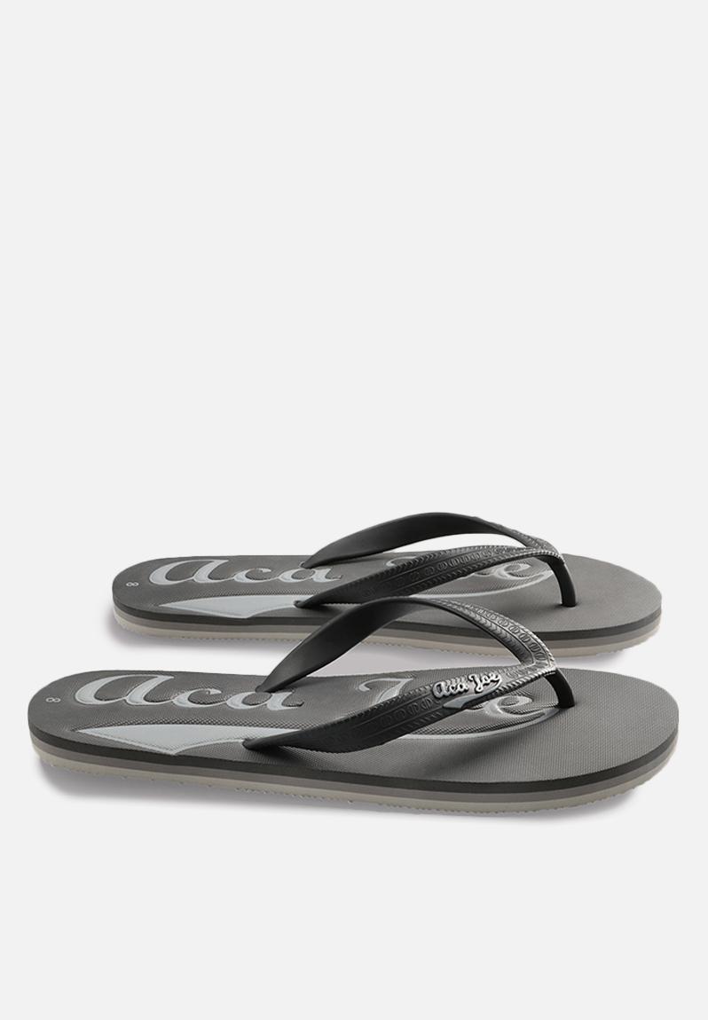 Printed slip slops - black/charcoal Aca Joe Sandals & Flip Flops ...
