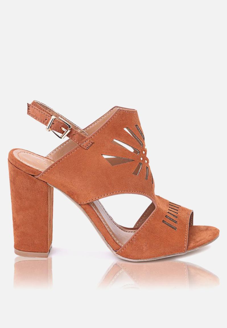 Laser-cut heel - tan