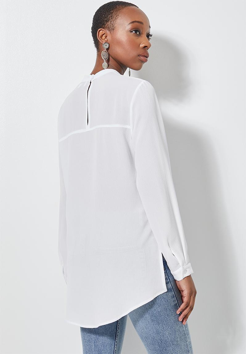 Funnel neck longline blouse - white Superbalist Blouses | Superbalist.com