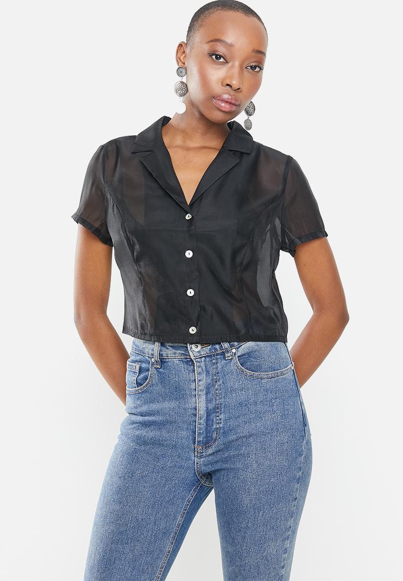 Sheila top - black organza Glamorous T-Shirts, Vests & Camis ...