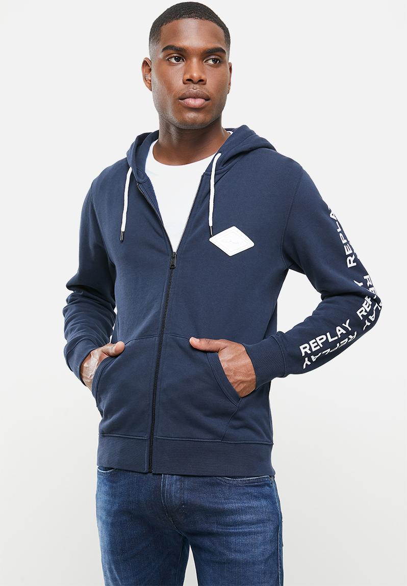 Replay zip thru hoodie - navy Replay Hoodies & Sweats | Superbalist.com