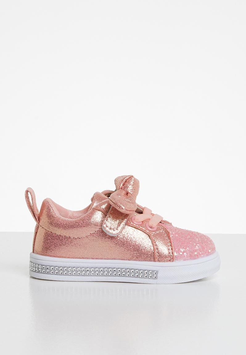 Girls bow glitter sneakers - pale pink POP CANDY Shoes | Superbalist.com