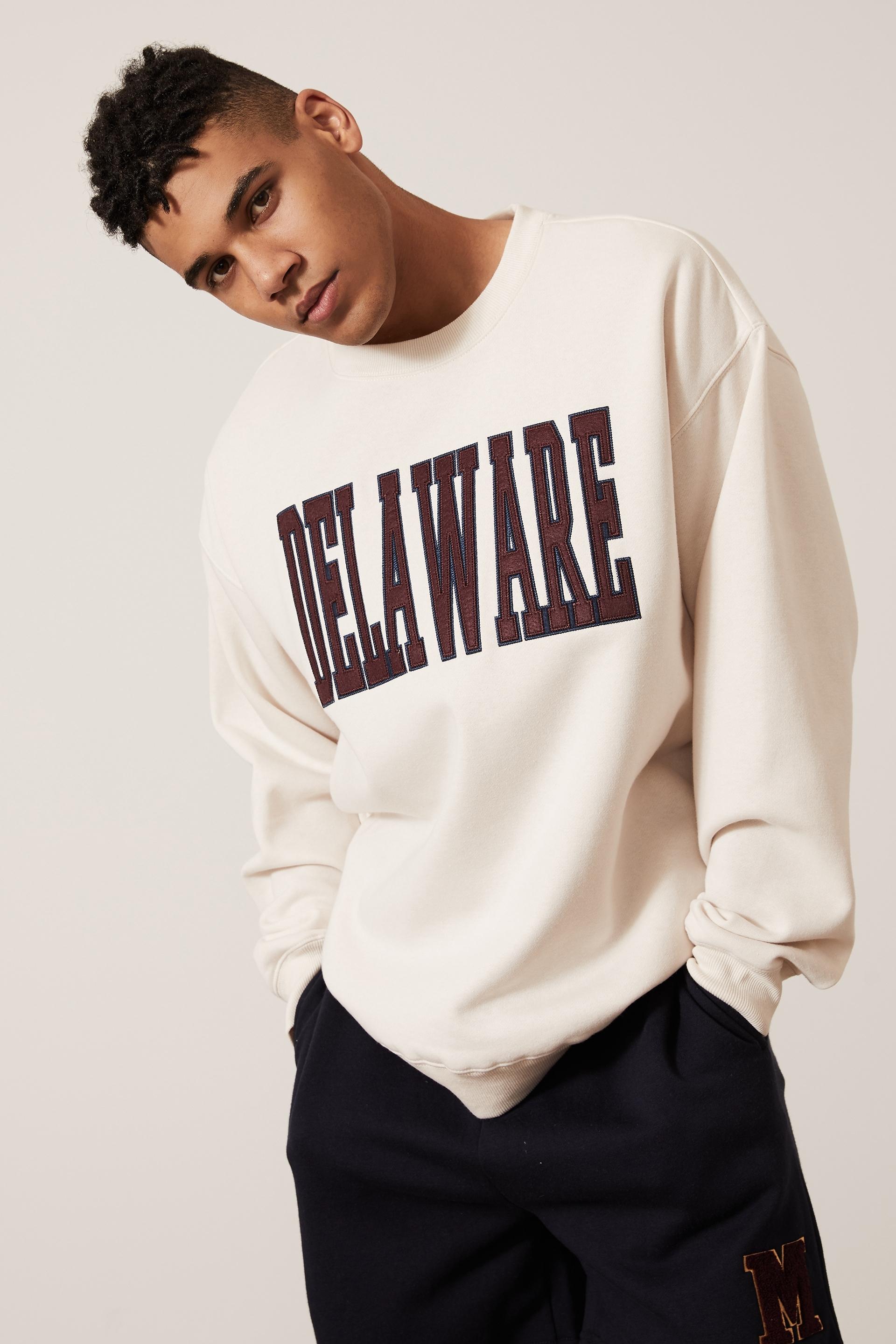 Elite oversized crew - ivory/delaware Factorie Hoodies & Sweats ...