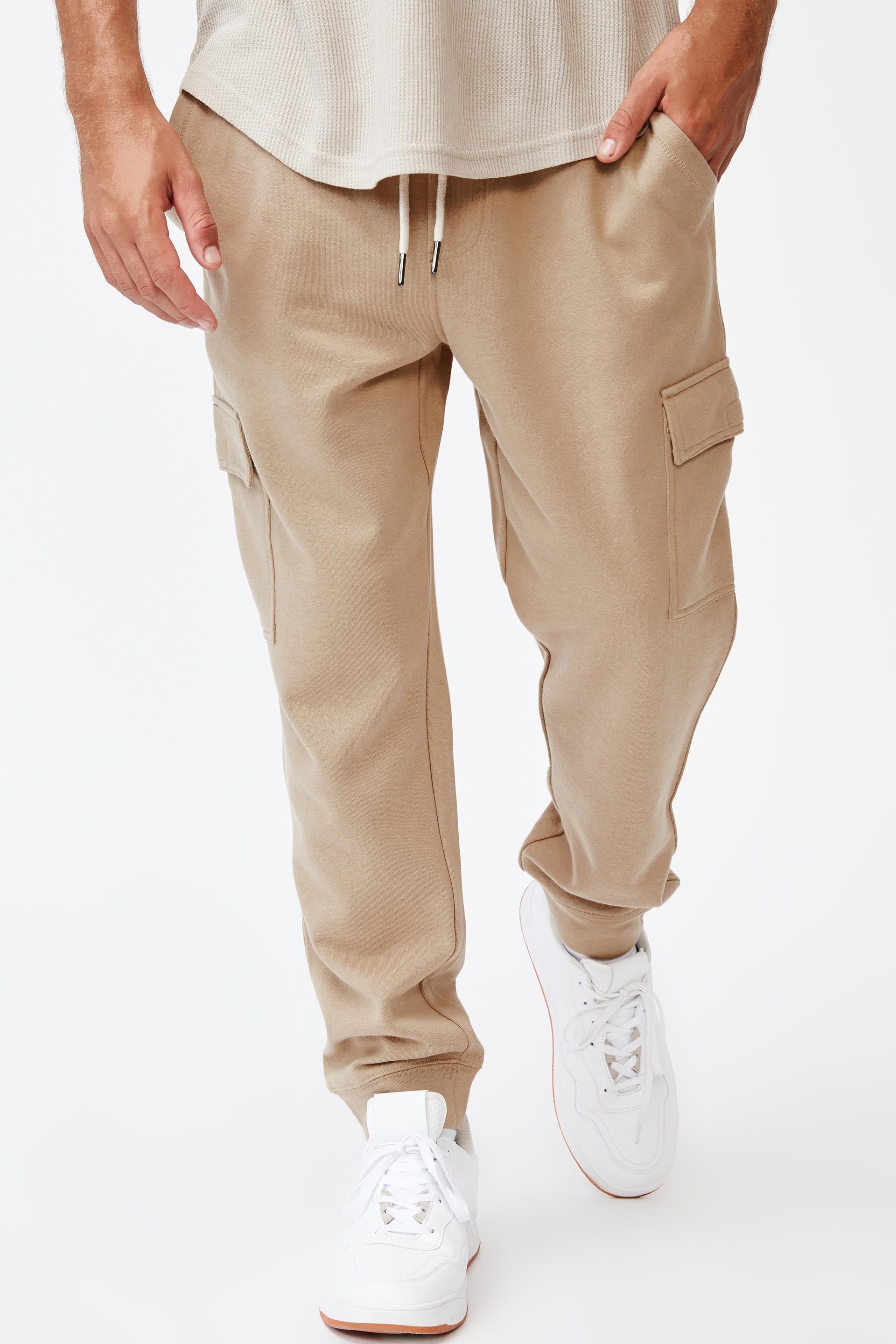 Trippy slim trackie - cargo - gravel stone Cotton On Pants & Chinos ...
