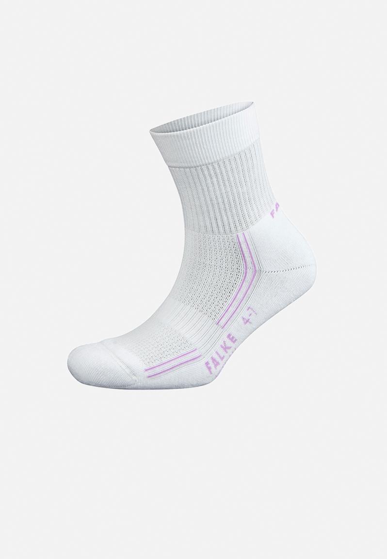 Netball socks - white & bright lilac