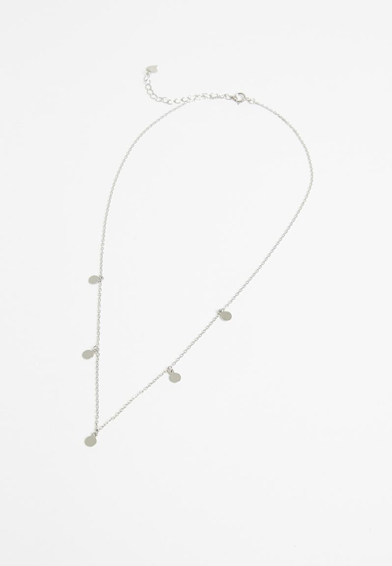 Sterling silver multi-disc necklace - silver