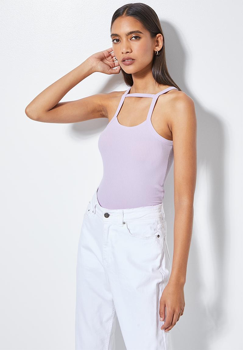 Cutout halter top - orchid petal
