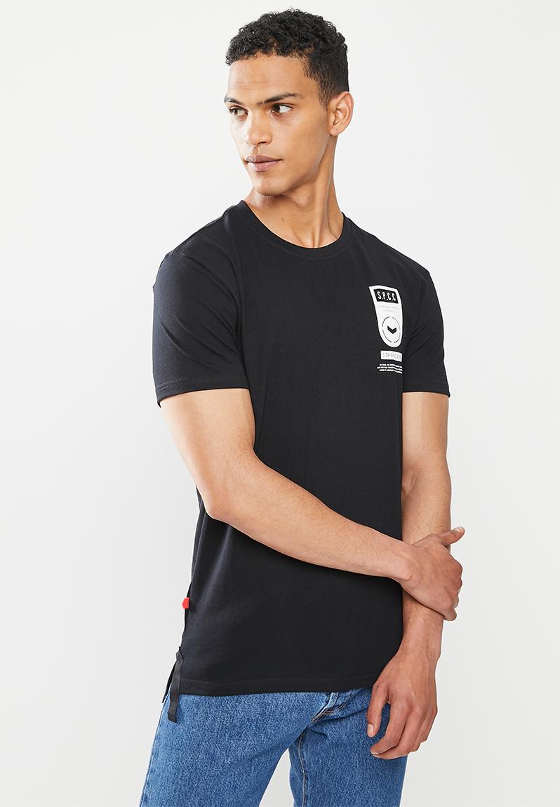 Frost regular fit stepped hem tee - black S.P.C.C. T-Shirts & Vests ...