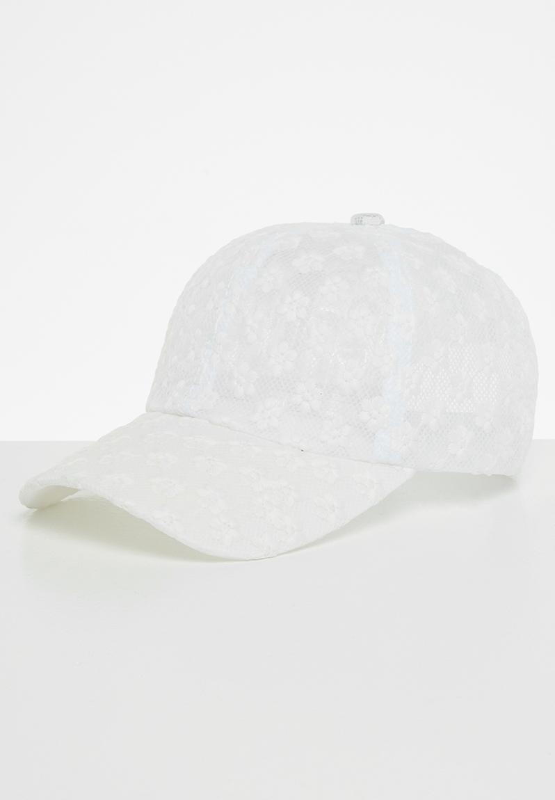 Floral embroidered cap - white Superbalist Headwear | Superbalist.com