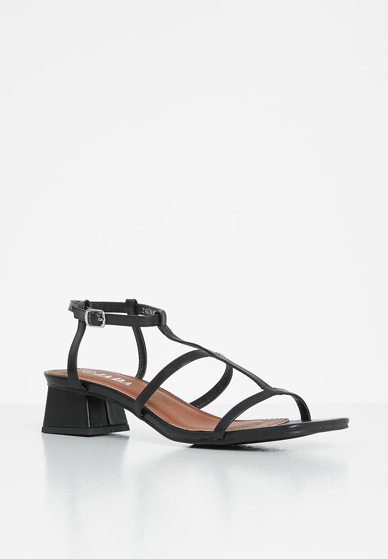 Caged square toe stacked heel - black Jada Heels | Superbalist.com