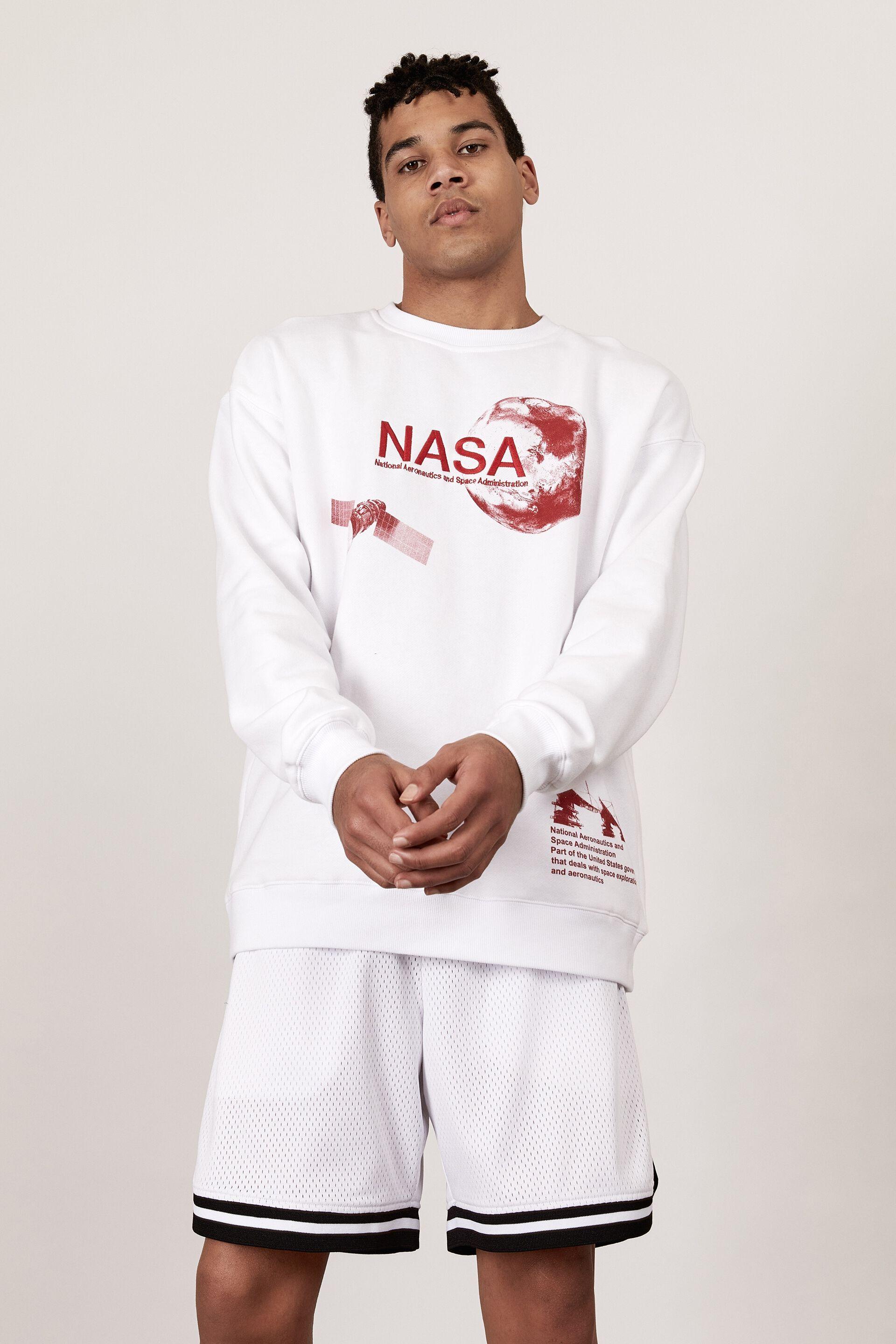 Oversized nasa crew - lcn nas white/nasa multi Factorie Hoodies ...