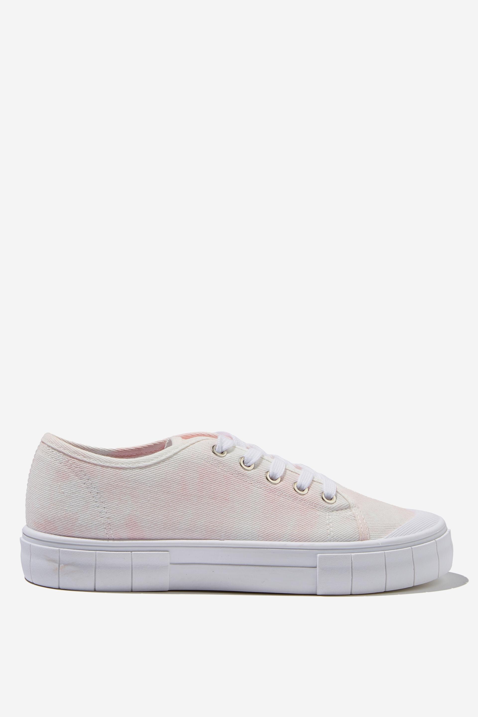 Peggy lace up plimsoll - pink tie dye
