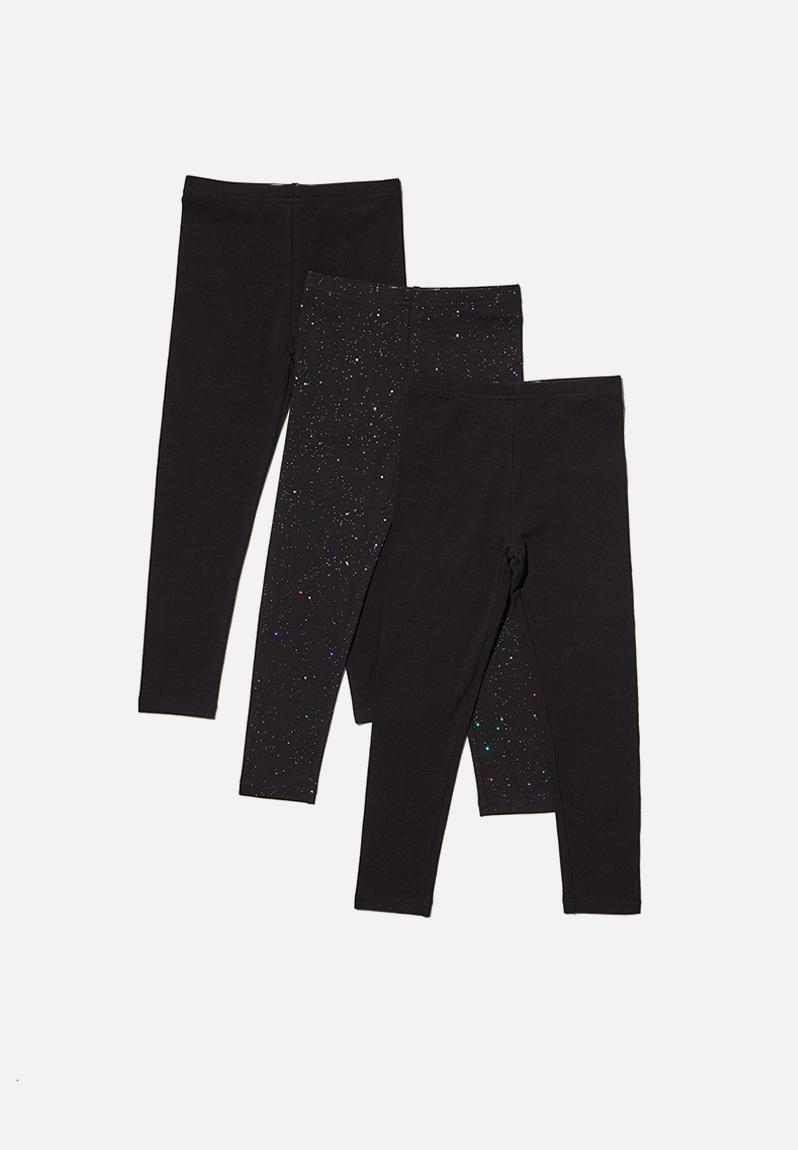 Girls multipack legging 3 pack - black/black holographic bundle Cotton ...