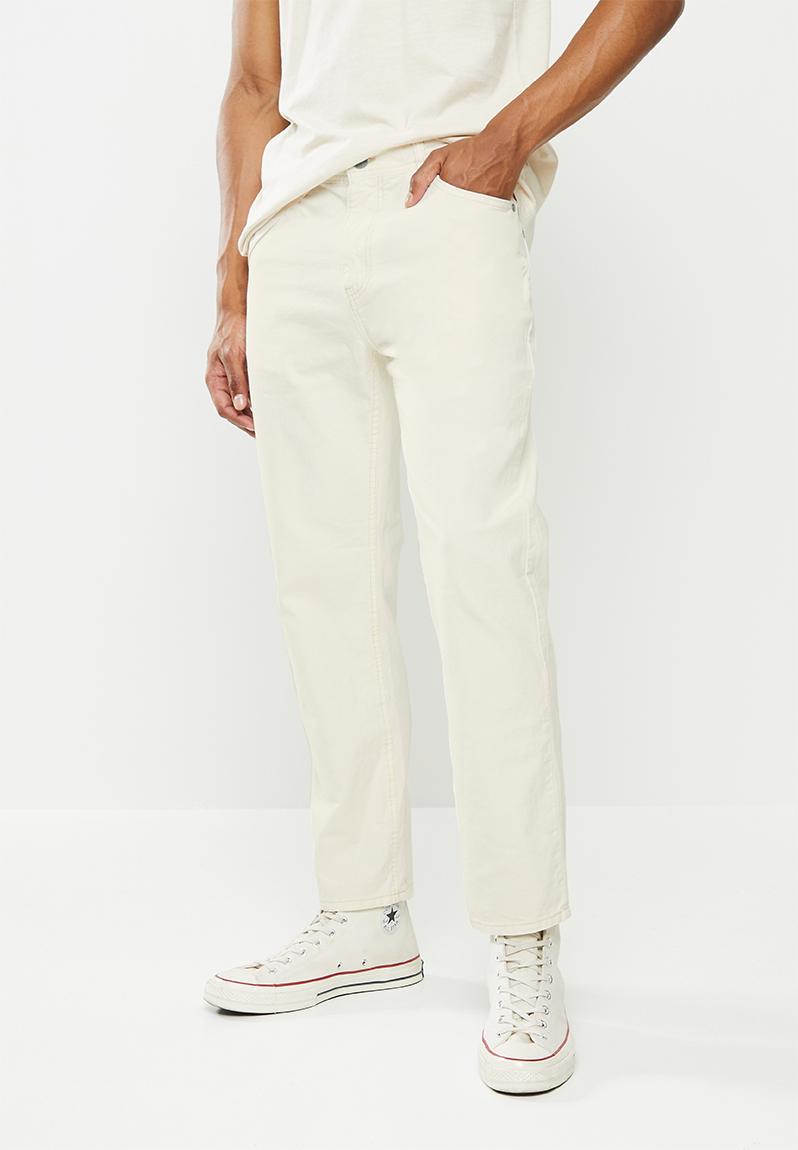 Cropped beckley straight jean- ecru