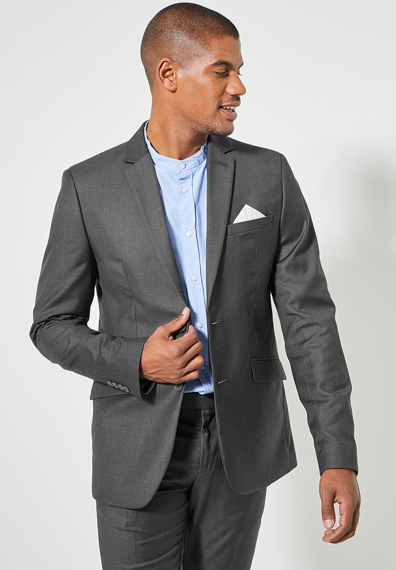 Soho slim fit 2-button single vent blazer - grey